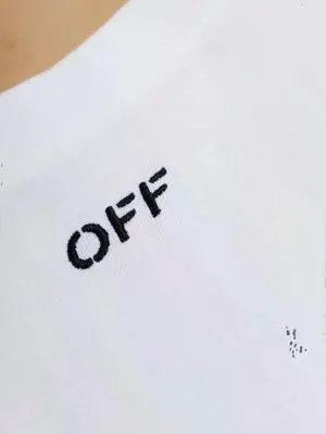 Off-White Off Stamp Logo-print Pleated T-shirt