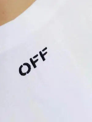 Off-White Off Stamp Logo Print Pleated T-shirt