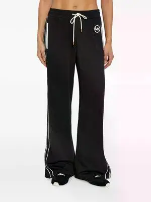 Michael Kors Logo Patch Side Stripe Wide Leg Track Pants
