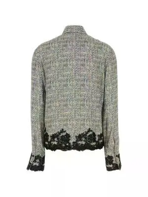 Ermanno Scervino Lace-trim Herringbone Shirt - Grey