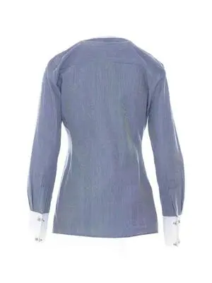 Pinko Striped Embroidered-logo Shirt - Blue