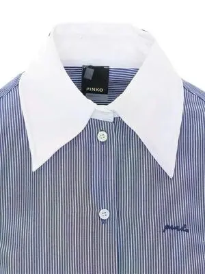 Pinko Striped Embroidered Logo Shirt