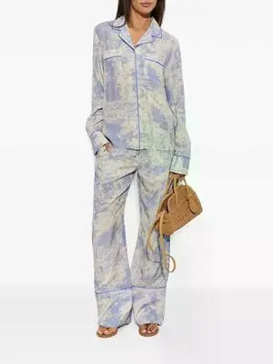 Off-White Landscape Printed Wide-leg Trousers