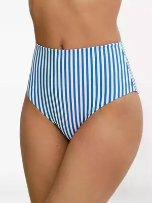 TWINSET Striped High-waisted Bikini Bottoms