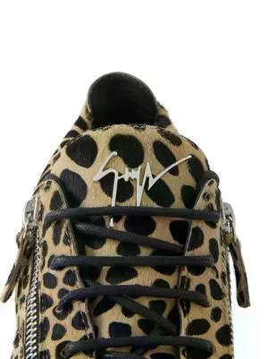 GIUSEPPE ZANOTTI Frankie Low Top Leopard Print Pony Hair Sneakers - Neutrals