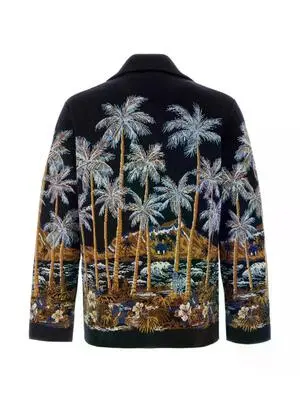Alanui Embroidered Long-sleeve Cardigan - Blue