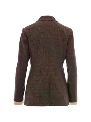 Liu Jo Prince Of Wales Tartan Double-breasted Blazer - Brown