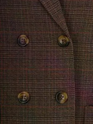 Liu Jo Prince Of Wales Tartan Double-breasted Blazer - Brown