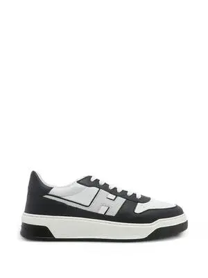 Hogan Panelled Leather Sneakers - Black