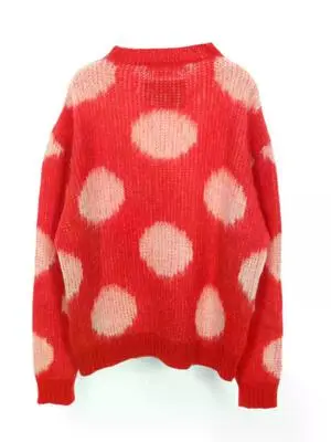 Marni 2010s Fuzzy Wuzzy Polka-dot Sweater - Red