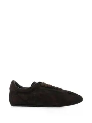 Dolce & Gabbana Logo-plaque Calf Suede Sneakers - Brown