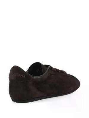 Dolce & Gabbana Logo Plaque Calf Suede Sneakers