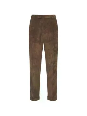 BARBA NAPOLI Corduroy Pleated Trousers - Brown