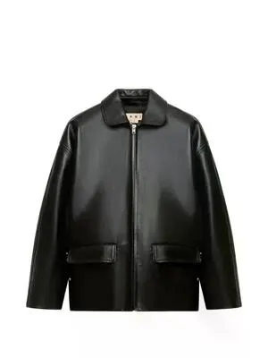Marni Zip-up Leather Jacket - Black