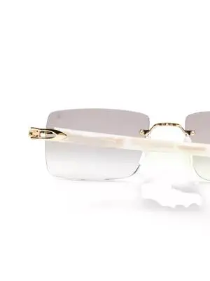 Cartier Rimless Rectangle-frame Sunglasses - Gold