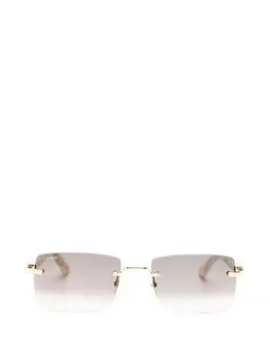 Cartier Rimless Rectangle-frame Sunglasses - Gold