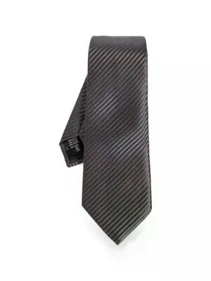 Giorgio Armani Diagonal-stripe Silk Tie - Brown