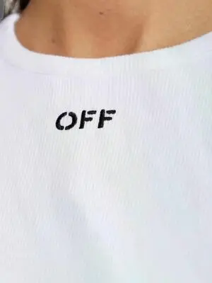 Off-White Embroidered-logo Ribbed T-shirt