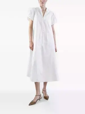 PSOPHIA Mao Poplin Midi Dress - White