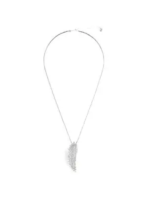 SWAROVSKI Crystal-embellished Feather Motif Necklace - Silver