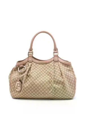 Gucci 2016-2026 Medium Diamante Canvas Sukey Tote Bag - Neutrals