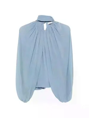 Dorothee Schumacher Pussy-bow Pleated Blouse - Blue
