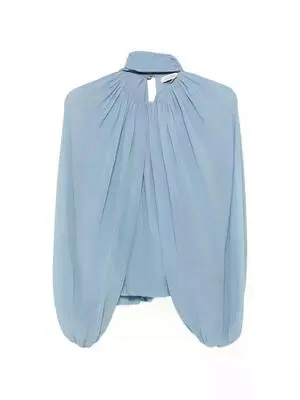 Dorothee Schumacher Pussy-bow Pleated Blouse - Blue