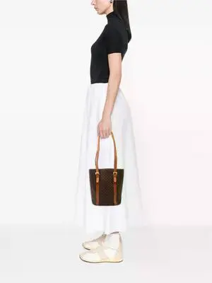 Celine 2000 Macadam Coated Canvas Tote Bag - Brown