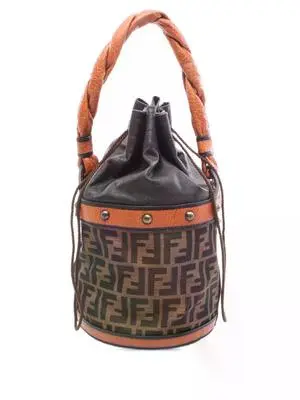 Fendi 2000-2010 Zucca Canvas Palazzo Bucket Bag - Brown