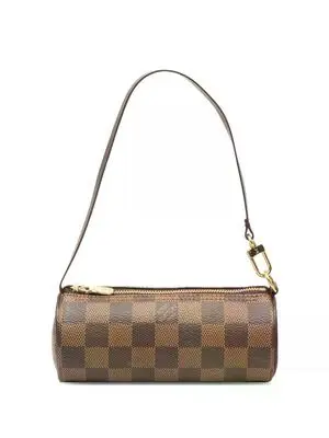 LOUIS VUITTON 1990-2010 Damier Ebene Papillon Pochette Handbag - Brown