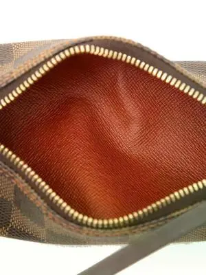 LOUIS VUITTON Damier Ebene Papillon Pochette Handbag - Brown