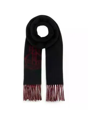VIVIENNE WESTWOOD Double Face Fringed Scarf - Black