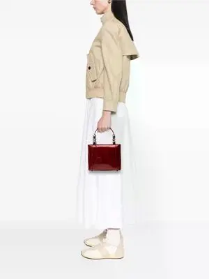 Dior Patent Leather Satchel With Pearl Detail