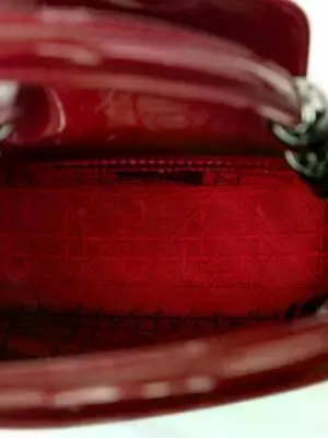 Dior Patent Leather Satchel With Pearl Detail