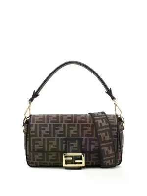 Fendi 2000-2010 Medium Zucca Canvas Baguette Satchel - Brown