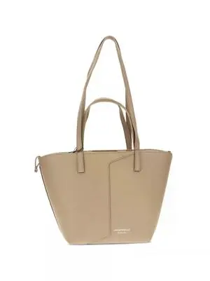 Emporio Armani Logo-print Leather Shoulder Bag - Neutrals