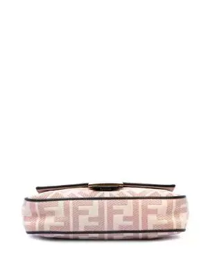 Fendi Zucca Embroidered Canvas Baguette Satchel