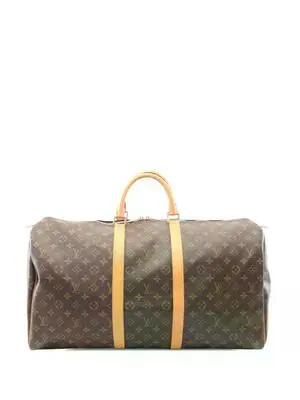 LOUIS VUITTON 2015 Monogram Keepall 55 Travel Bag - Brown