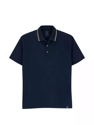 Boggi Milano Polo In Stretch Cotton Blend Piqué Cool Jade-fresh - Blue