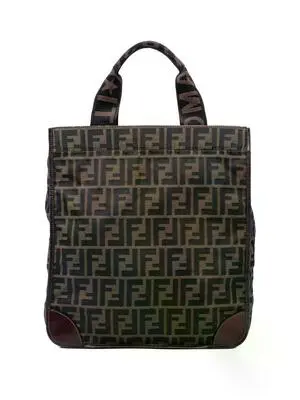 Fendi 2000-2010 Zucca Canvas Shopping Tote Bag - Brown