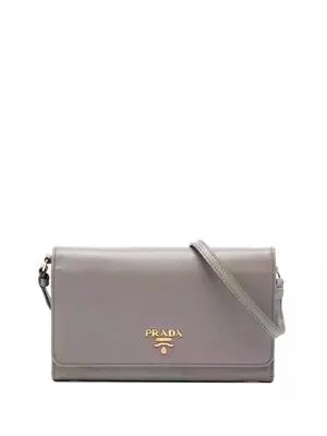 Prada 2010-2026 Saffiano Wallet On Strap Crossbody Bag - Brown