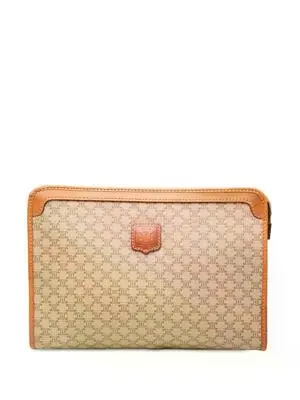 Celine 2007 Macadam Coated Canvas Clutch Bag - Neutrals