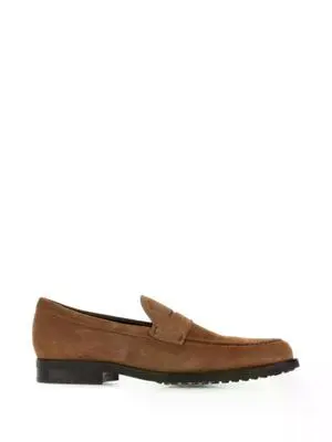 TOD'S Suede Penny-slot Loafers - Brown