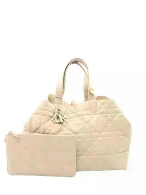 Dior 2023-2024 Larger Calfskin Macrocannage Toujours Bag Tote Bag - Neutrals