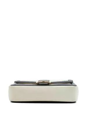 Fendi Bicolor Leather Chain Midi Baguette Shoulder Bag
