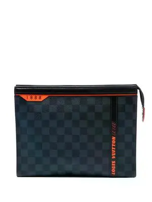 LOUIS VUITTON Damier Cobalt Race Pochette Voyage Mm Clutch Bag