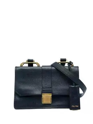 Miu Miu 2010-2026 Goatskin Madras Crossbody Bag - Blue