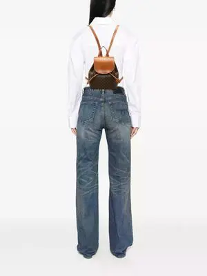 Celine 1996 Macadam Coated Canvas Backpack - Brown