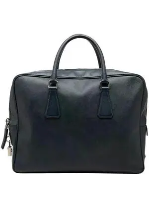 Prada 2010-2026 Saffiano Business Bag - Blue