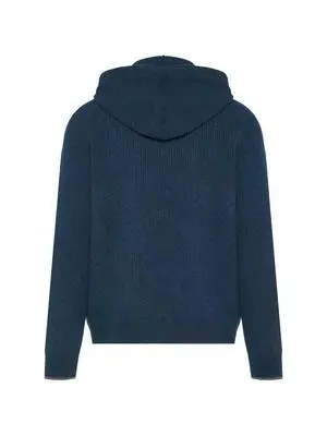 BARBA NAPOLI Ribbed-knit Zip-up Hoodie